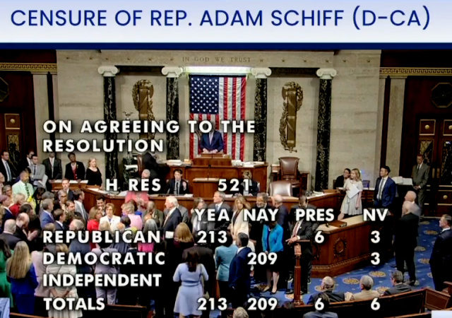 Rep. Adam Schiff Censured by House for Lying About Trump-Russia Collusion