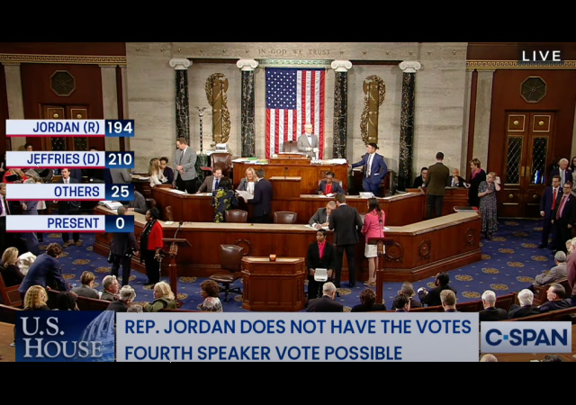 Jordan Loses Third Vote for House Speaker