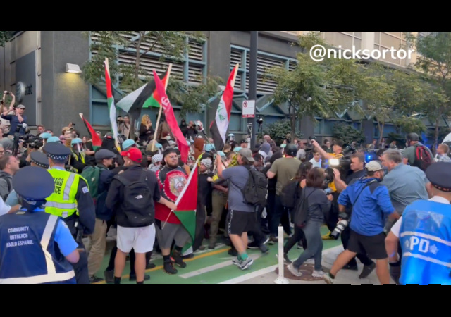 Chaos Erupts as Anti-Israel Mob Breaches Police Line at Israeli ...