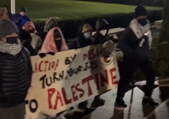 Anti-Israel Activists at Columbia University Protest at Tree Lighting ...