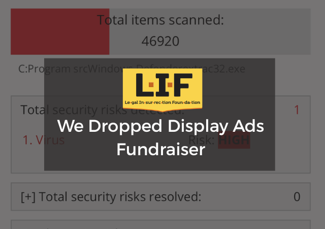 “We Dropped Display Ads” Fundraiser